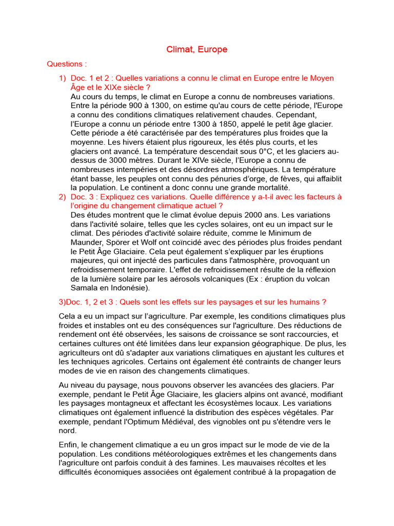 Climat, Europe | PDF