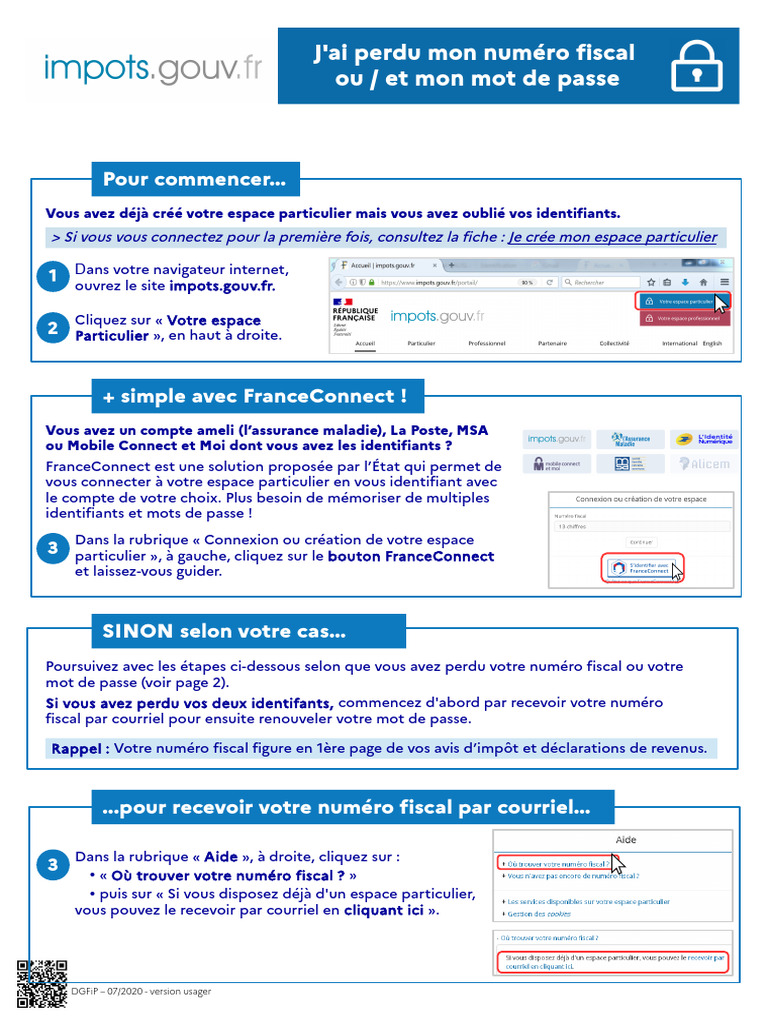 04 Impots Gouv FR Recuperer Identifiants | PDF