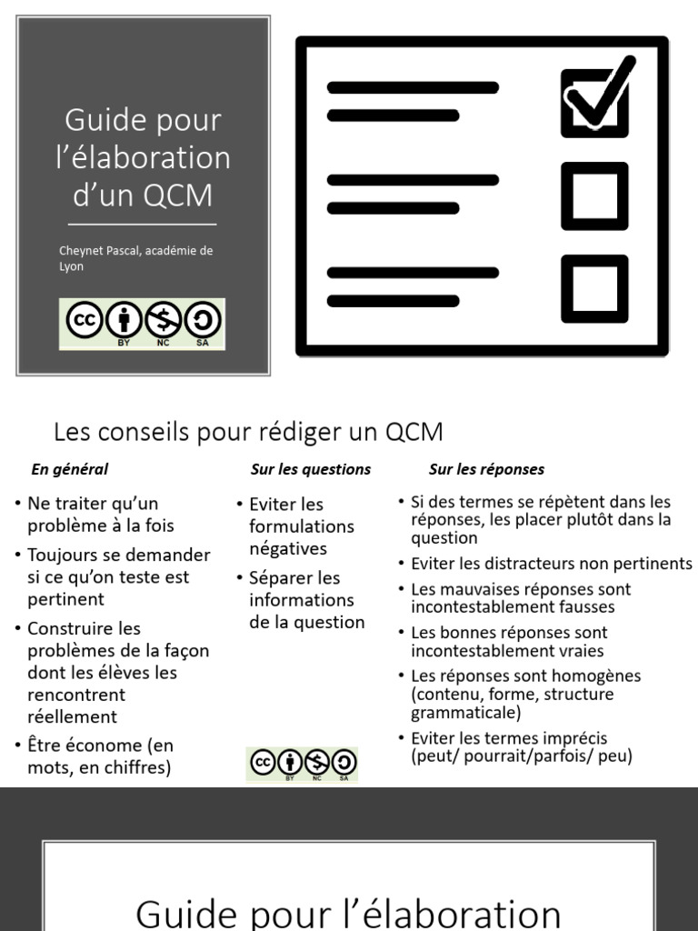 Guide Pour L Elaboration D Un Qcm-2 | PDF