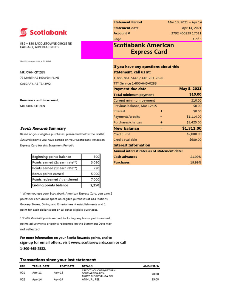 Canada Scotiabank | PDF | Credit Card | Trade