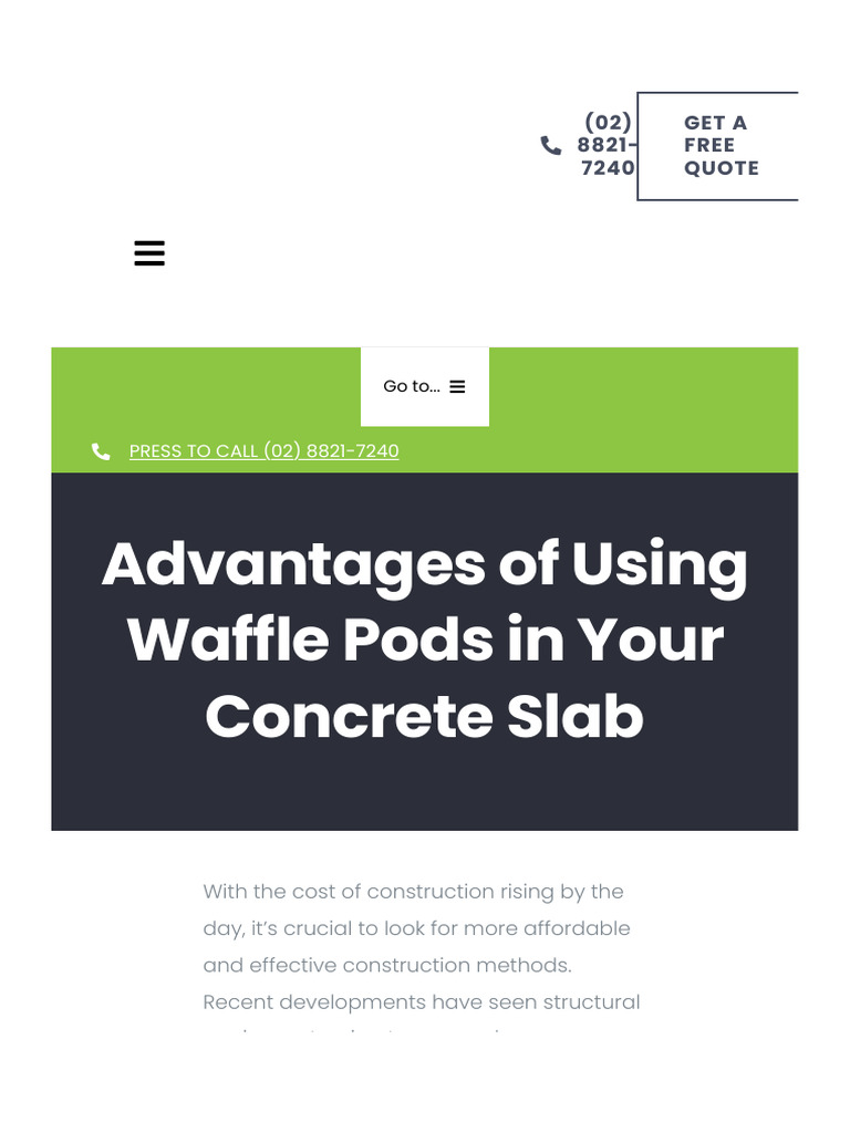 Advantages of Using Waffle Pods in Your Concrete Slab - Reozone | PDF ...