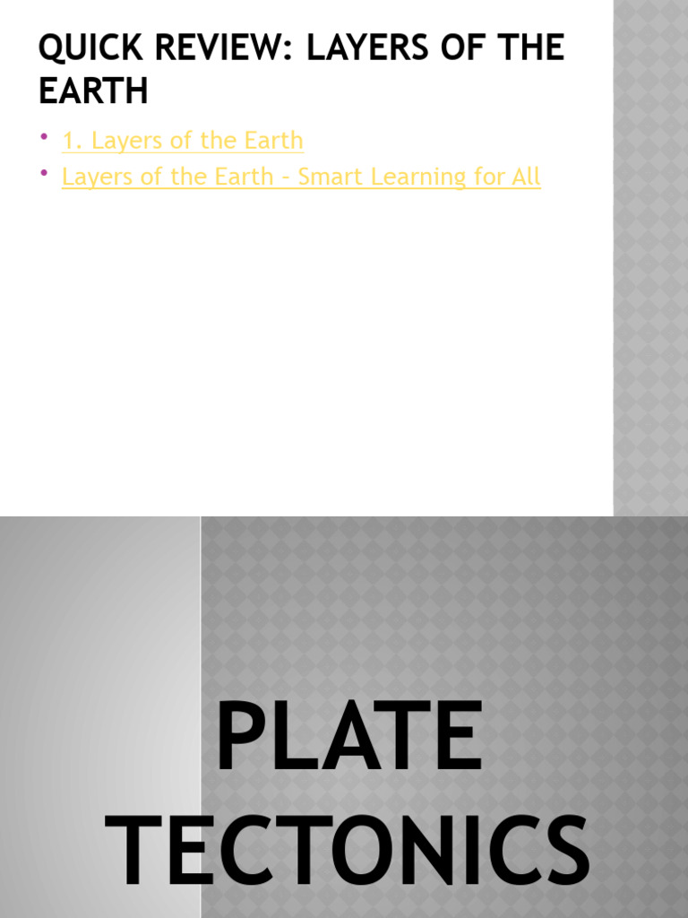 Layers of the Earth and Plate Tectonics | PDF | Plate Tectonics ...