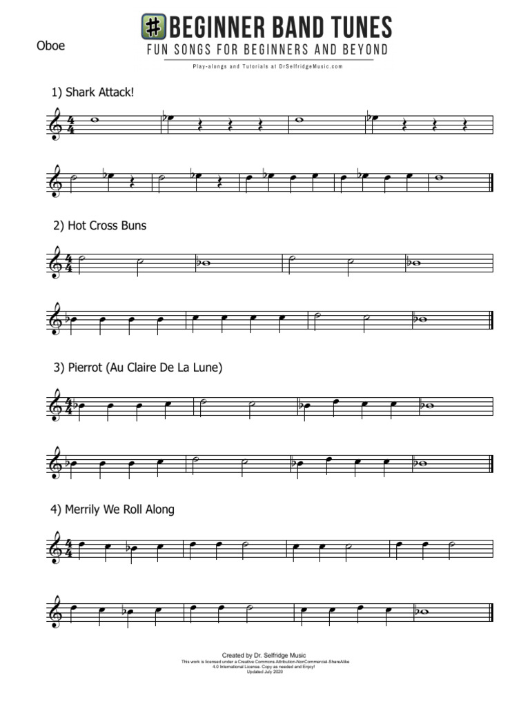 Oboe Practice Pages Full Band | PDF