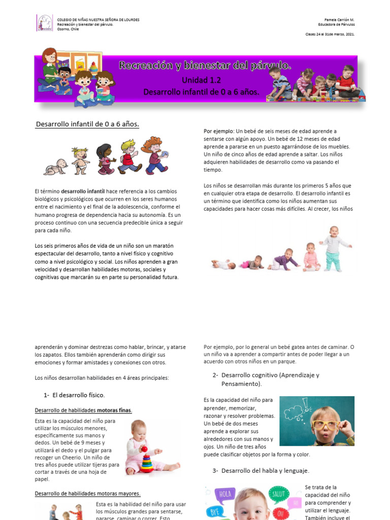 Desarrollo Infantil: Etapas Clave 0-6 Años | PDF | Desarrollo infantil ...