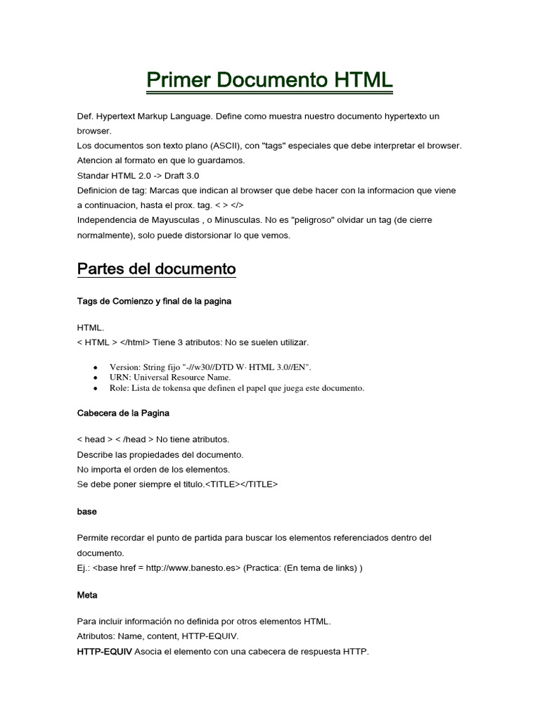 Manual HTML Basico | Descargar gratis PDF | Hipervínculo | HTML