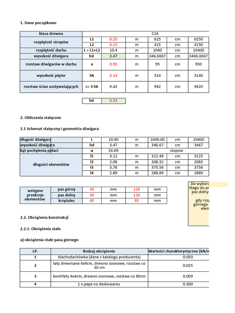 Mury Obliczenia GABI Moje | PDF