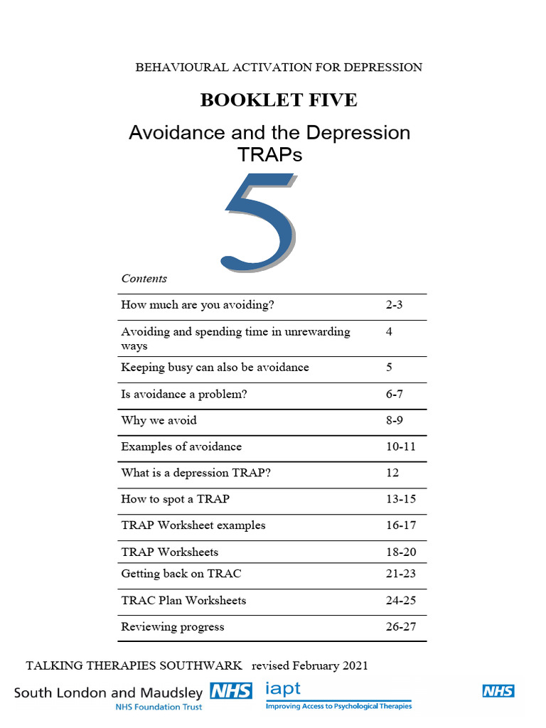 Avoidance The Depression TRAPs Revised 2021 | PDF | Thought | Well Being