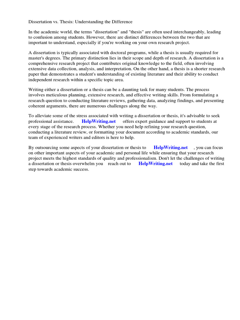 Dissertation Thesis Difference | PDF | Thesis | Doctor Of Philosophy