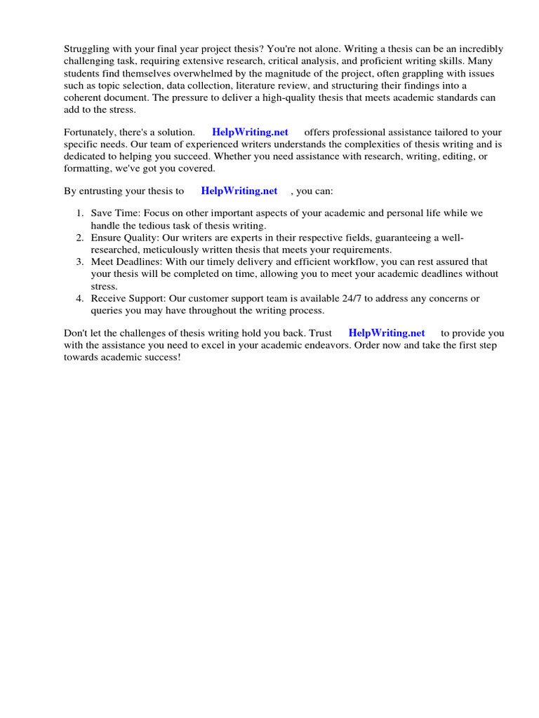 Final Year Thesis Writing Help | PDF | Thesis | Physical Sciences