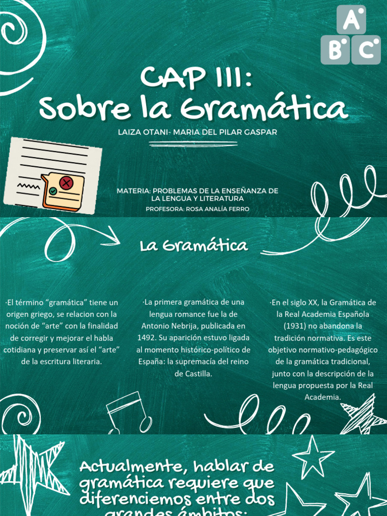 Divertida presentación temática escolar doodles y fondo verde pizarra ...