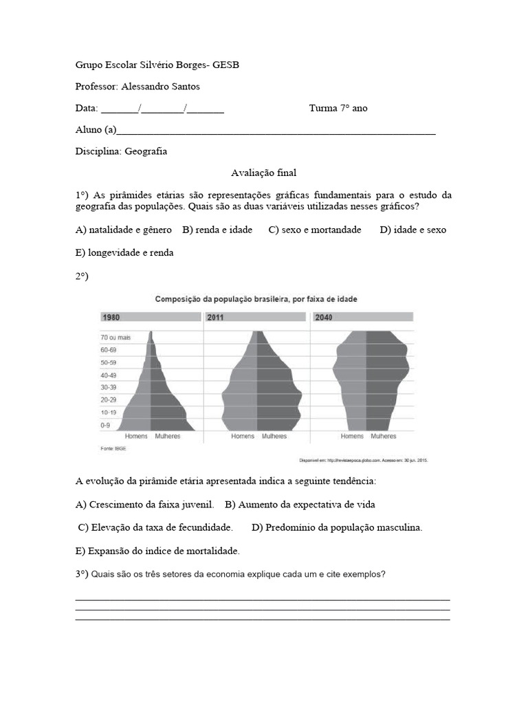 Prova Final 7 Ano | PDF