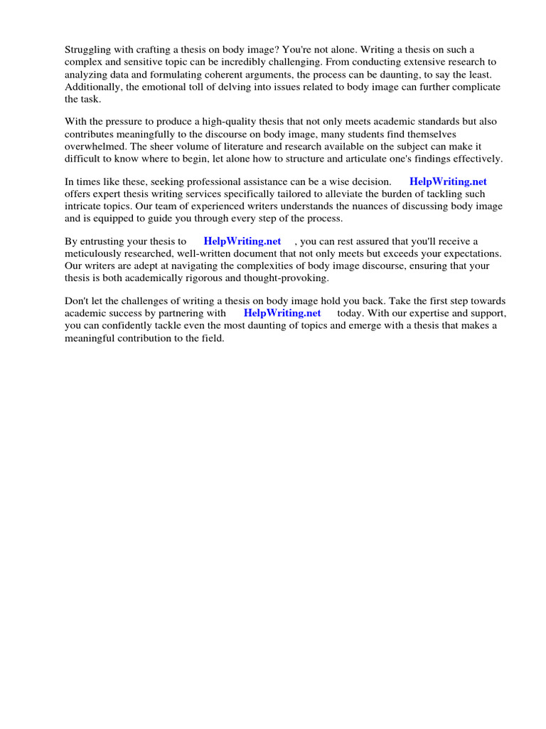 Body Image Thesis PDF | PDF | Smart Grid | Electrical Grid