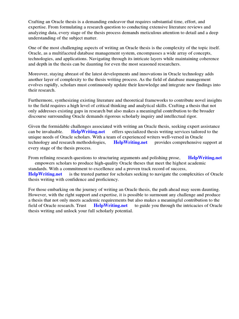 Oracle Thesis | Download Free PDF | Databases | Peer To Peer