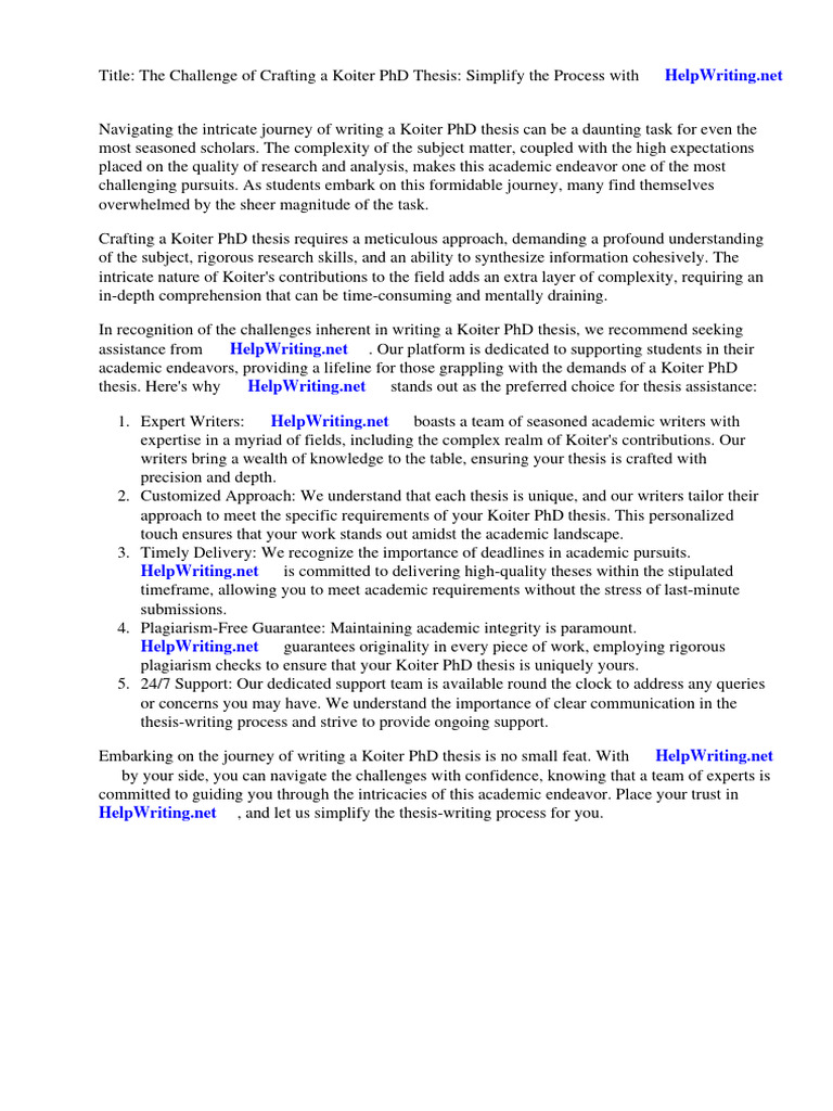 Koiter Phd Thesis | PDF | Thesis | Doctor Of Philosophy