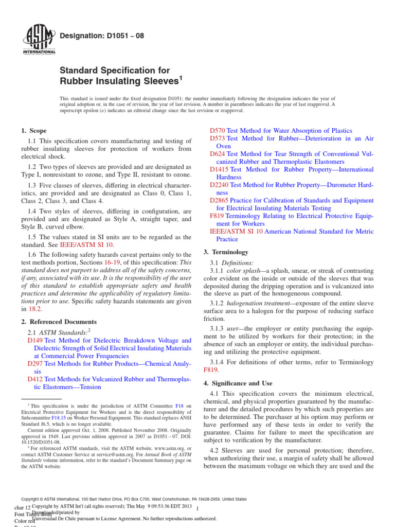 Rubber Insulating Sleeves: Standard Specification For | PDF | Materials ...