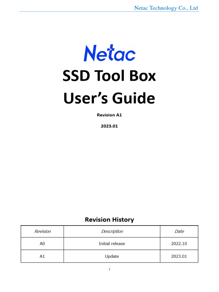 Netac SSD Tool Box Guide | PDF