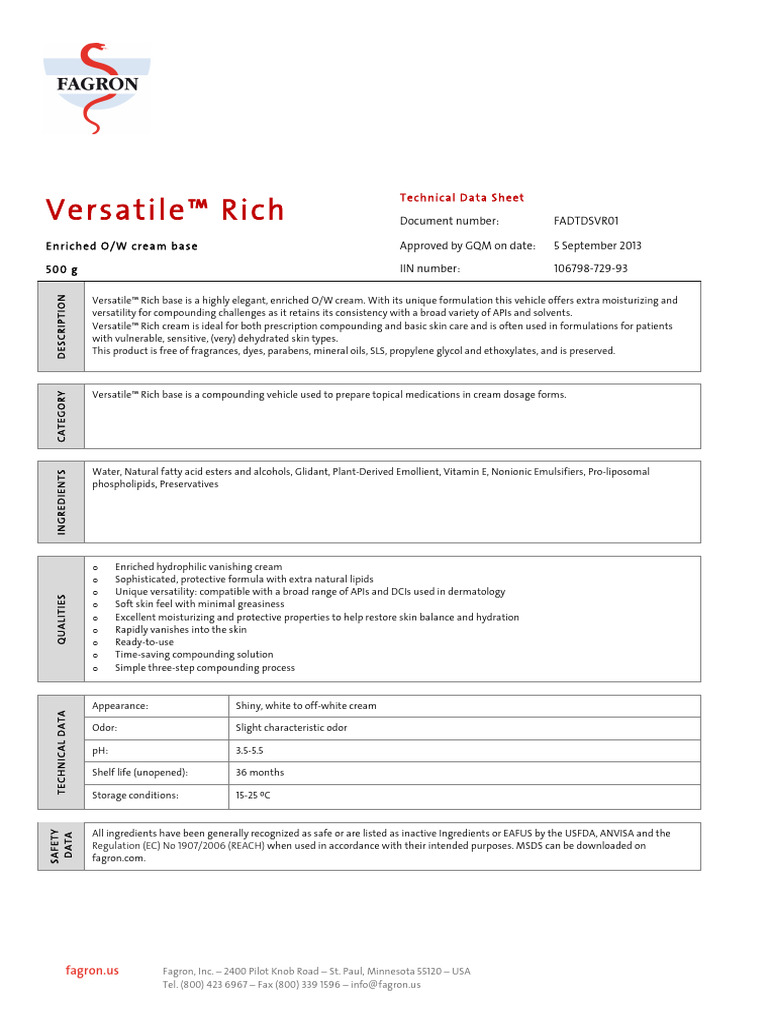 Tds Versatile Rich | PDF