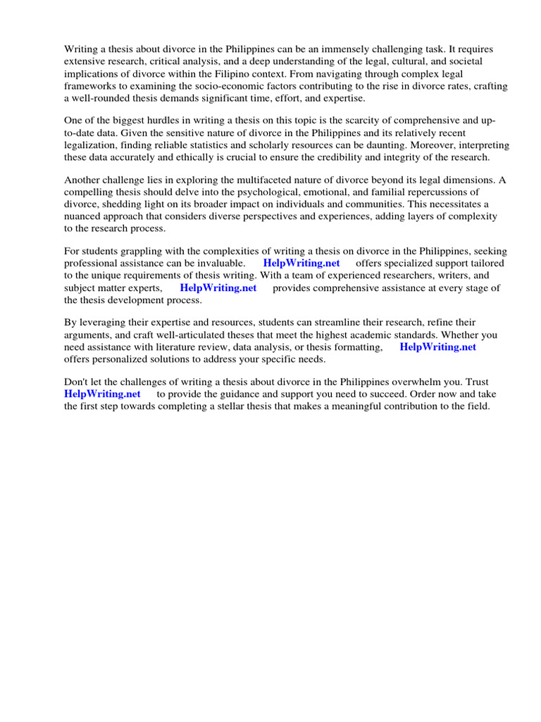 Thesis About Divorce in The Philippines | PDF | Social Science