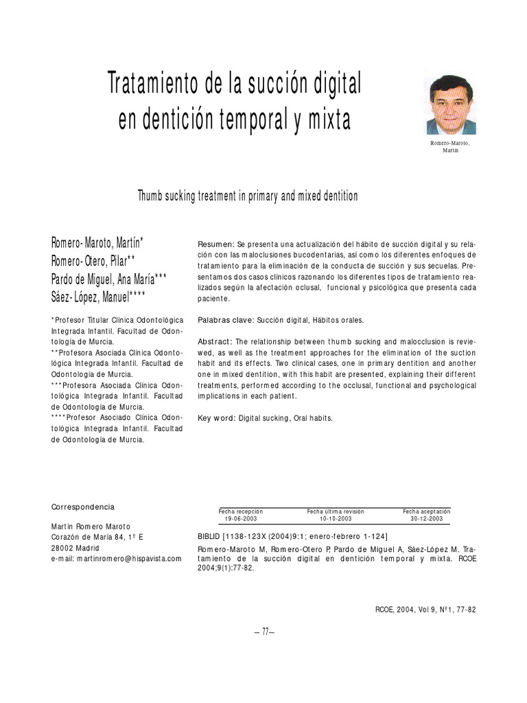 Tratamiento de succión digital en niños | PDF