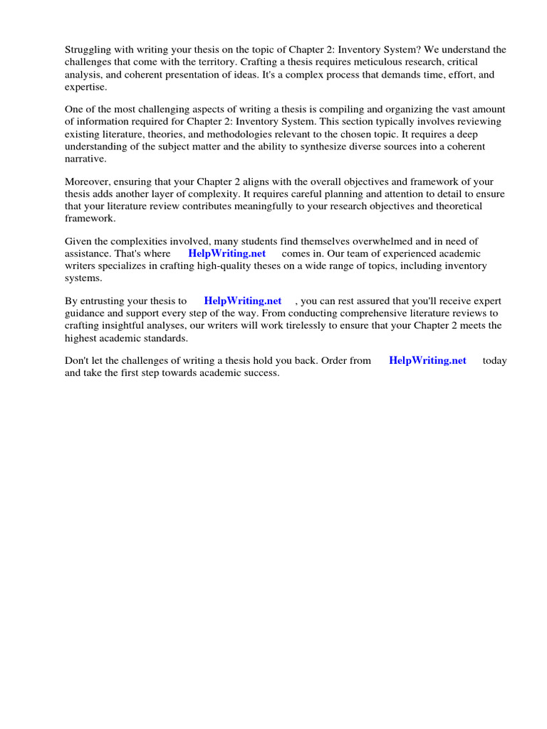 Chapter 2 Thesis Inventory System | PDF | Business