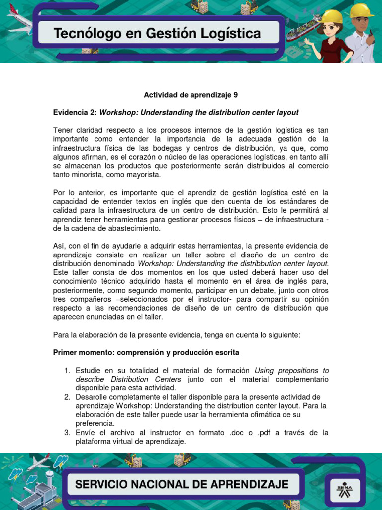 PARTE 1 Evidencia 2 Workshop Understanding The Distribution Center ...
