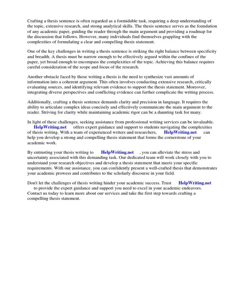 Crafting Effective Thesis Sentences | PDF