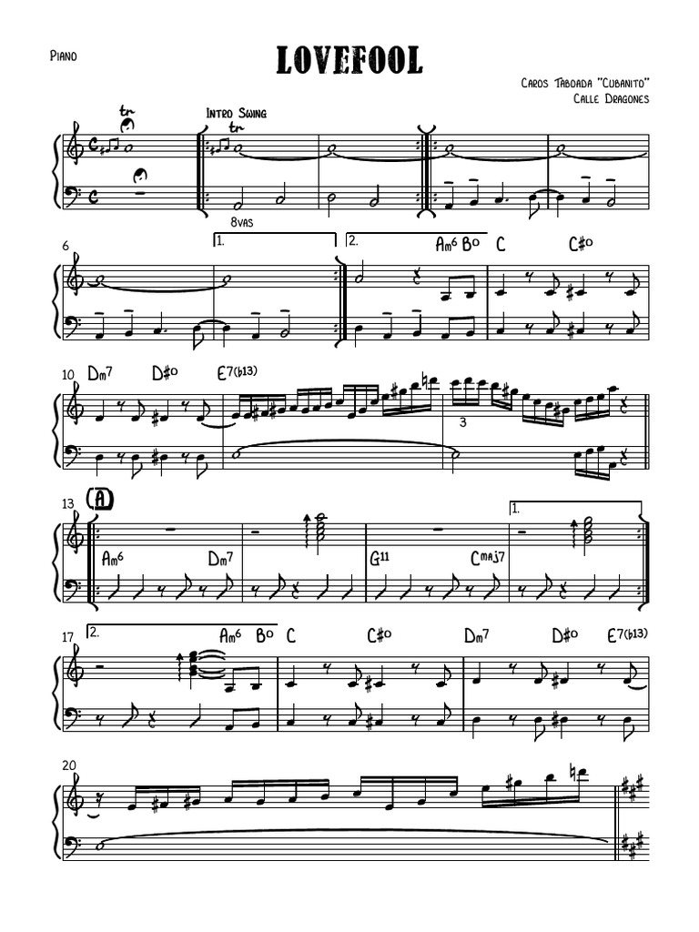 Love Fool - Piano | PDF