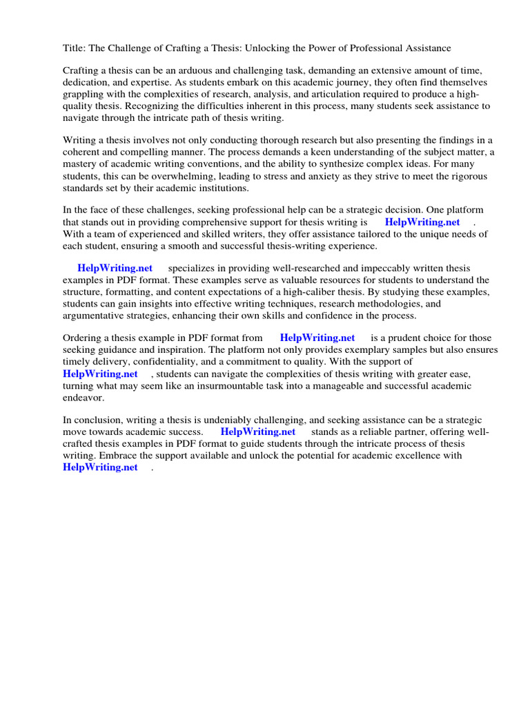 Thesis Examples PDF | PDF | Career & Growth | Business