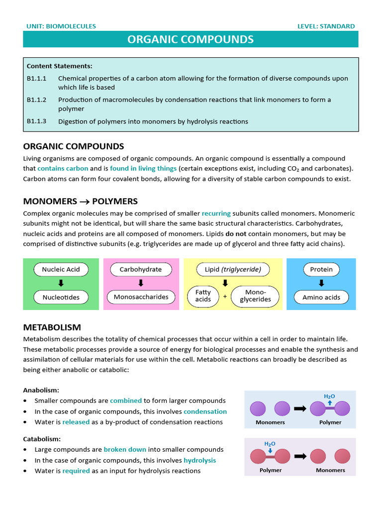 1.2 Organic Compounds | PDF