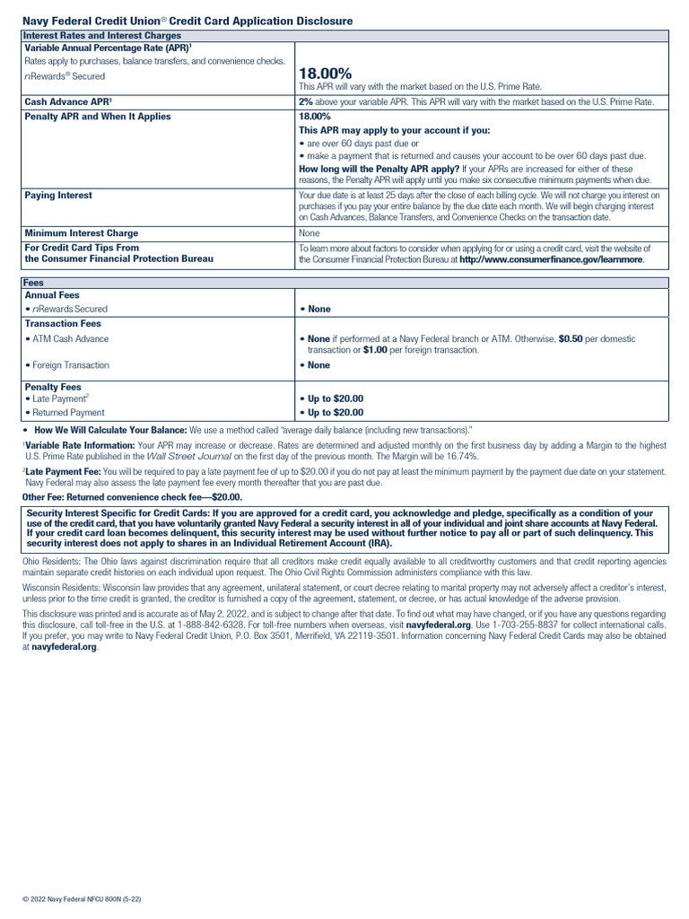 nfcu Secured Credit Card Application _800n | PDF | Credit Card | Annual ...