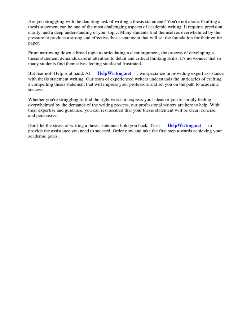 Thesis Statement Writing Workshop | PDF | Essays | Thesis