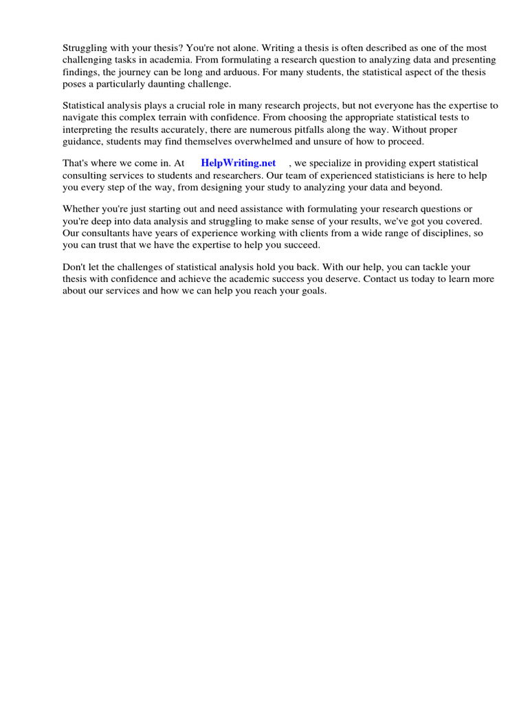 Thesis Statistical Consulting | PDF