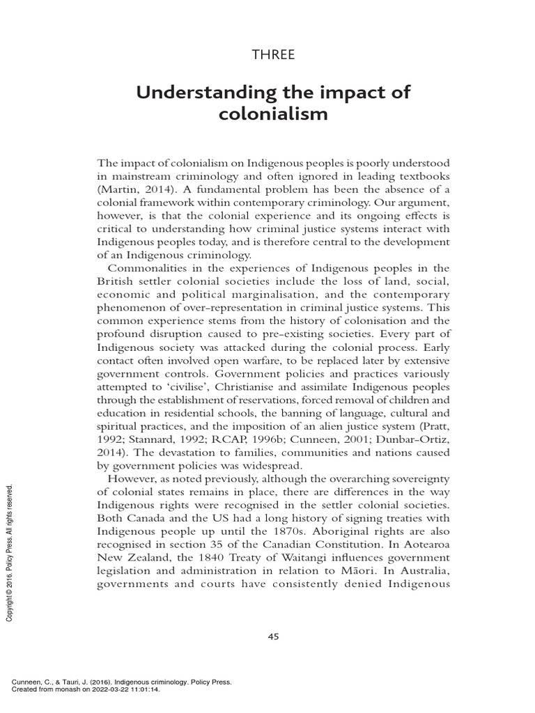 Understanding the impact of colonialism. pp. 45-66 | PDF | Colonialism | Indigenous Peoples