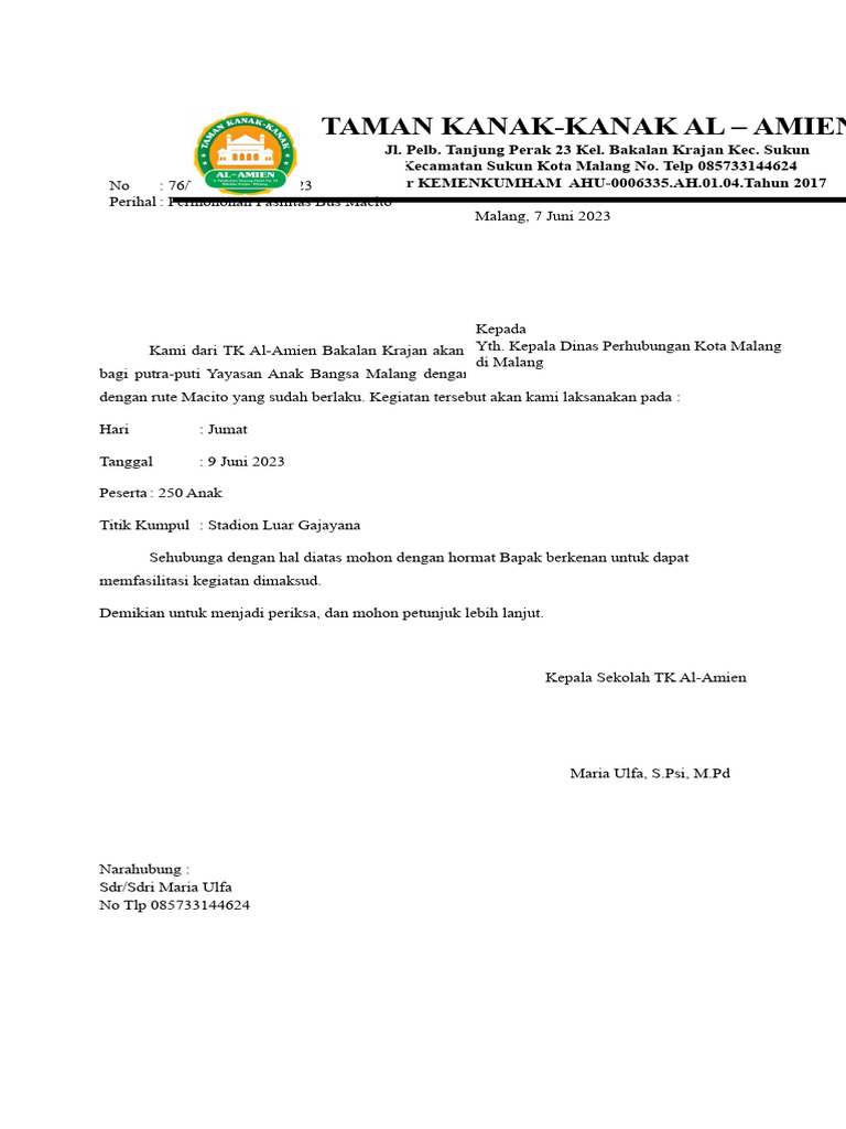 76 Permohonan MACITO | PDF