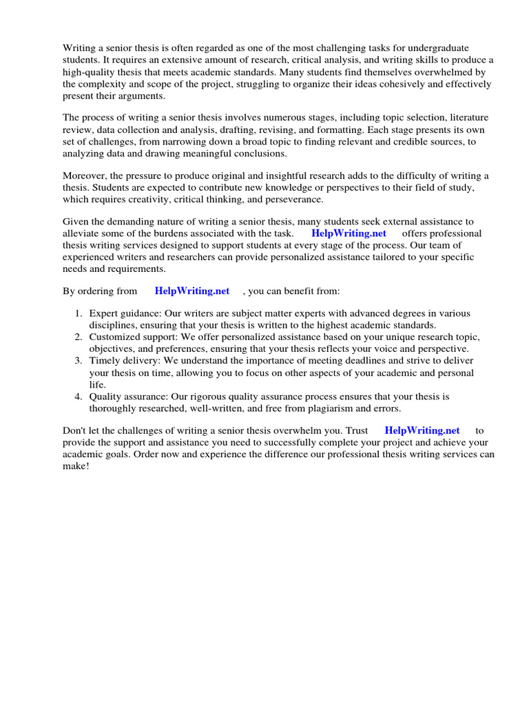 U of T Senior Thesis | PDF | Thesis | Critical Thinking