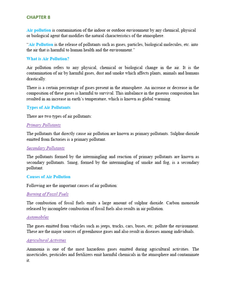 Air Pollution 1 | PDF | Air Pollution | Atmosphere Of Earth