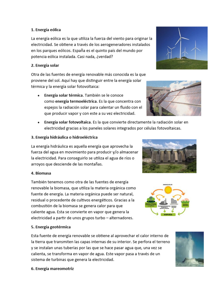 10 Formas de Generar Energia Electrica | PDF | Hogar y jardín | Tecnología e ingeniería