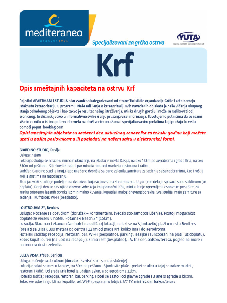 Opisi Hotela krf-1 | PDF