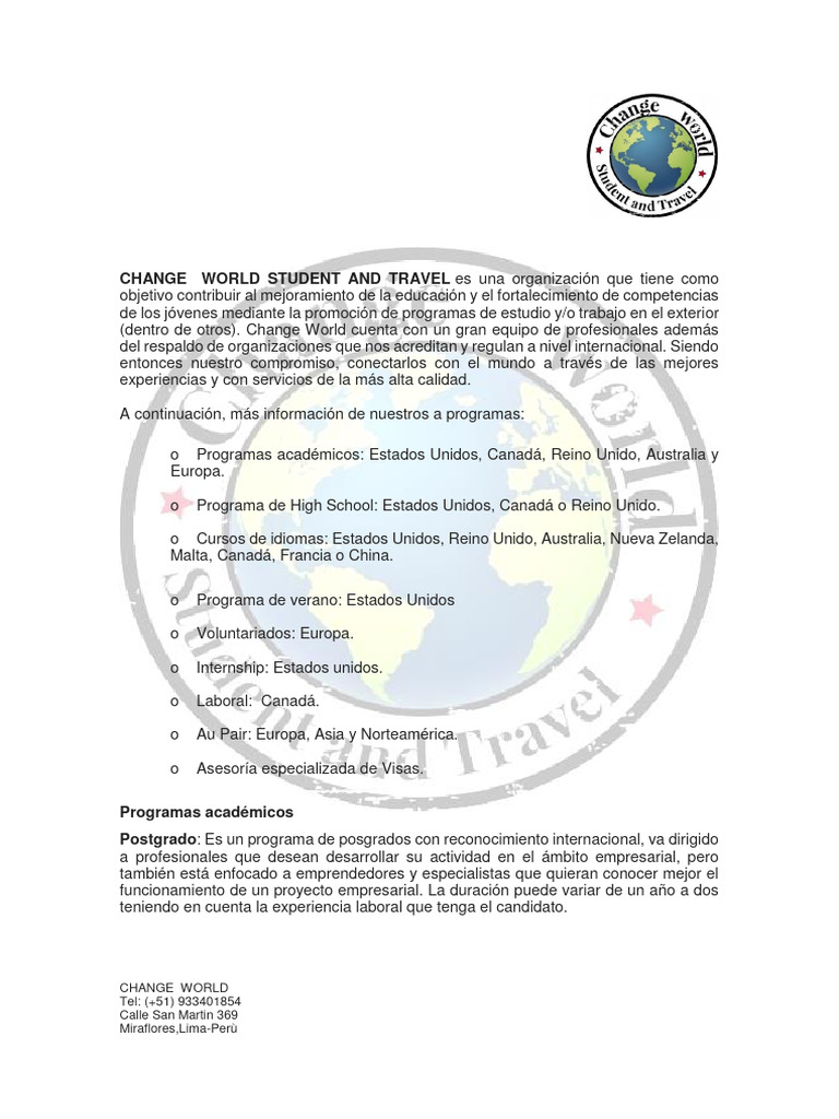 Carta Presentación Programas CW | PDF | Negocios | Ciencias sociales