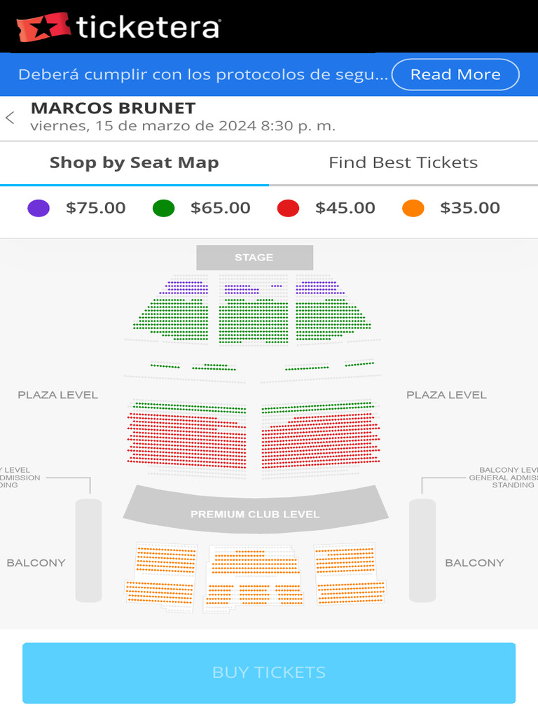 MARCOS BRUNET Select Your Tickets - Ticketera - Coca-Cola Music Hall | PDF