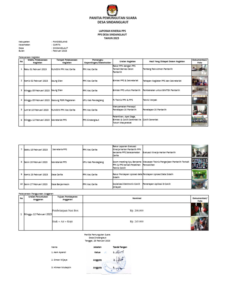 Format Laporan E-Kinerja PPS | PDF