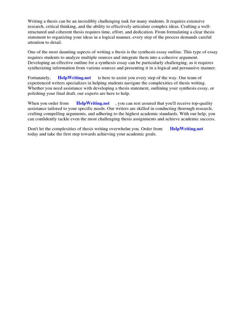 AP Language Synthesis Essay Outline | PDF