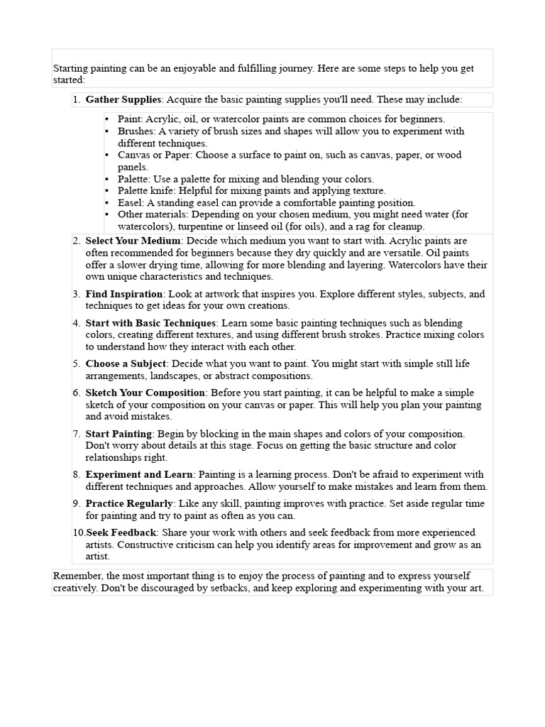 How To Start Painting | PDF | Paintings | Oil Painting