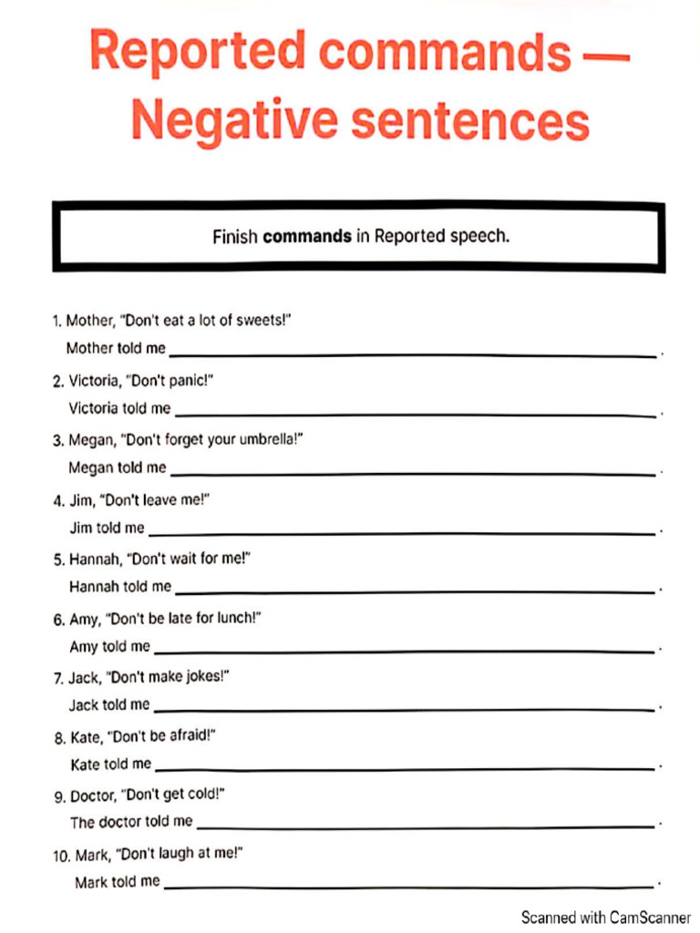 Reported Speech 2 | PDF