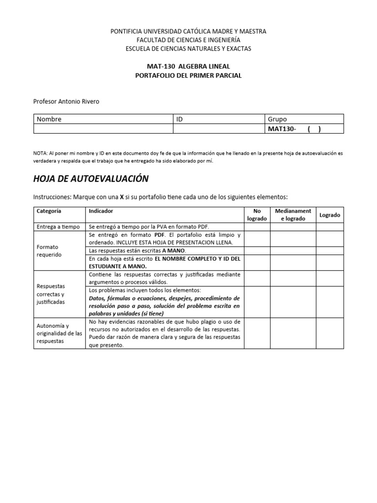 Portafolio MAT-130 P1 2022-2023 | PDF
