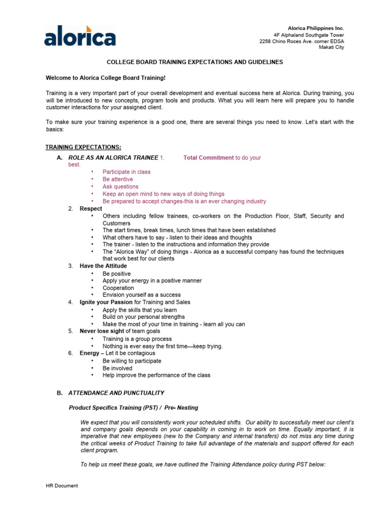 College Board Training Expectations and Guidelines Revised March 2023 ...