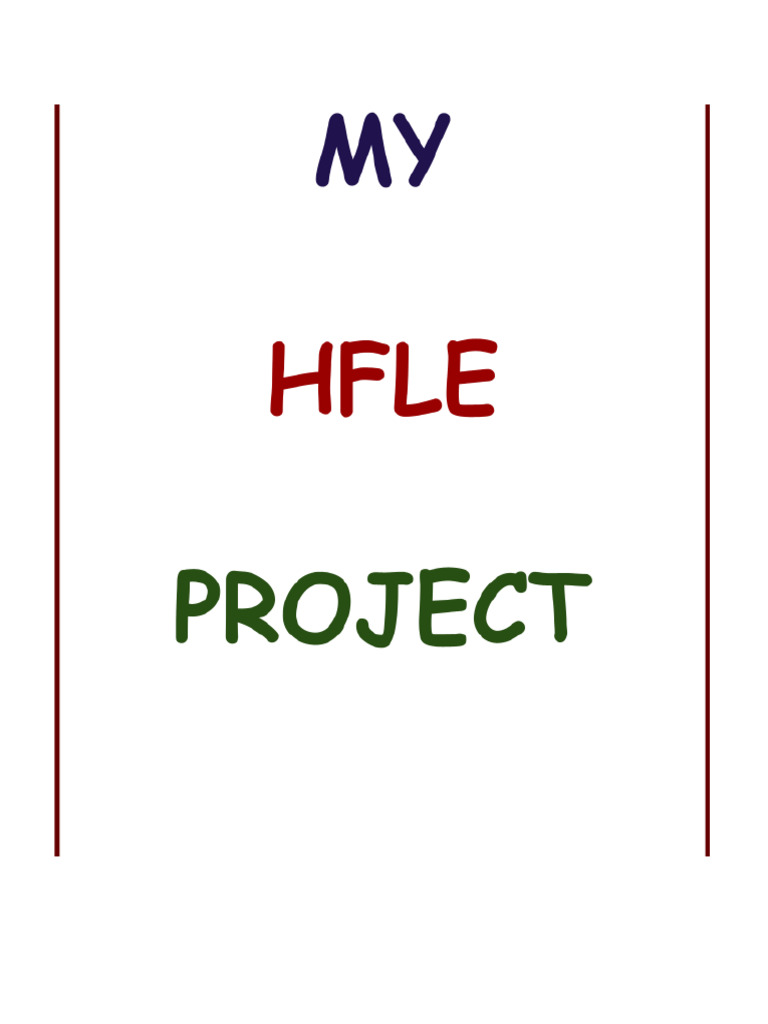 My HFLE Project | PDF | Self Awareness | Life Skills