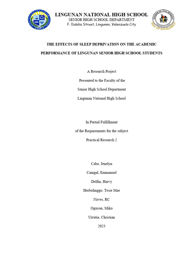 Naves Humss 2 Final Manuscript | PDF | Sleep | Sleep Deprivation