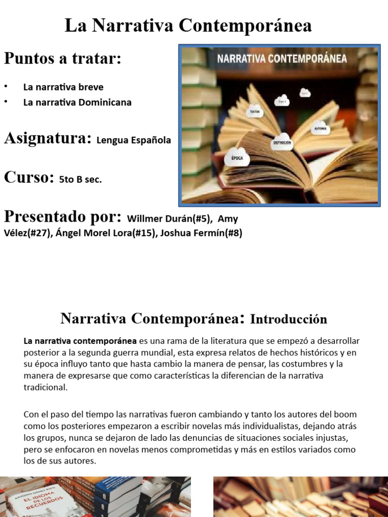 La Narrativa Contemporánea | PDF