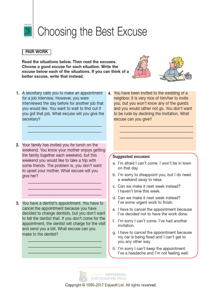 07-Basic-III-Handout-28-Unit-7-Making-Excuses-Choosing-the-Best-Excuse ...